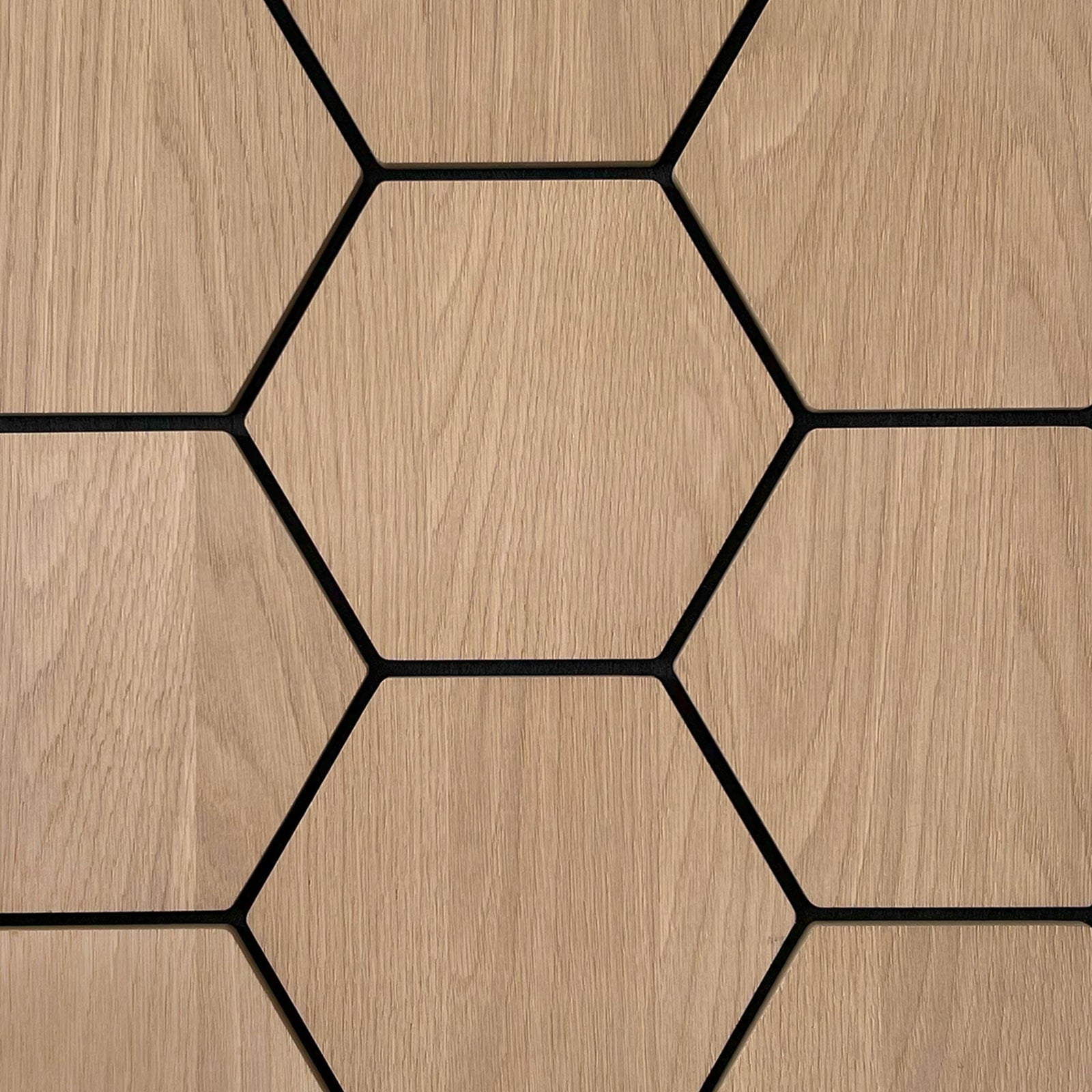 Natural Oak Hexagon Acoustic Panel UK | Real Wood Veneer