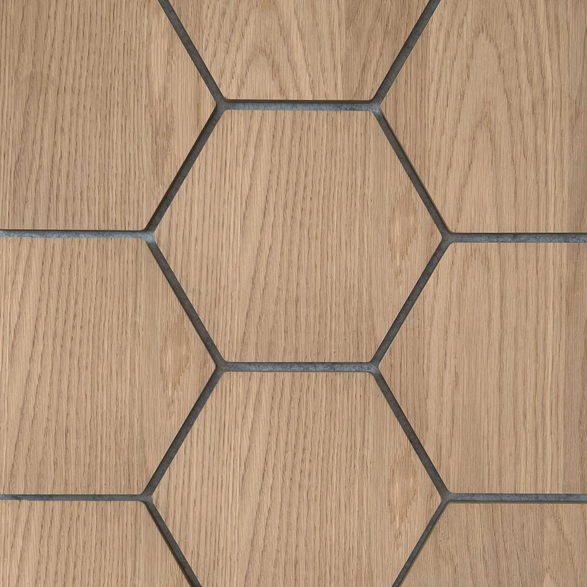 Natural Oak Grey Felt Hexagon Panel UK | Acoustic Wall Decor
