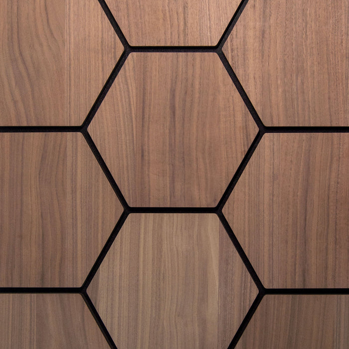Hexagon Panel Walnut 81 cm | Acoustic | Wall Decor