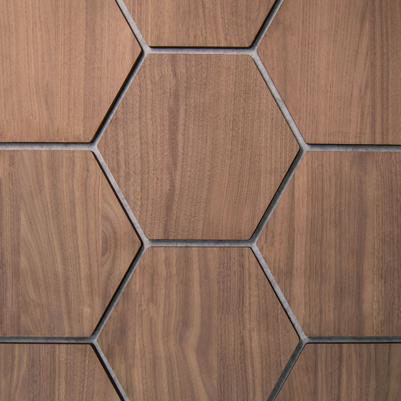 Hexagon Panel Walnut with Grey Felt 81 cm | Acoustic | Wall Decor