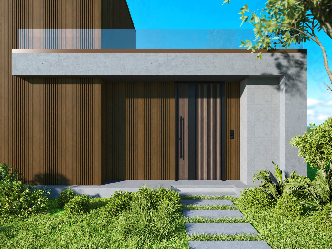 Exterior Wall Cladding Panel Oak 290CM | Garden | 3D Wood Grain